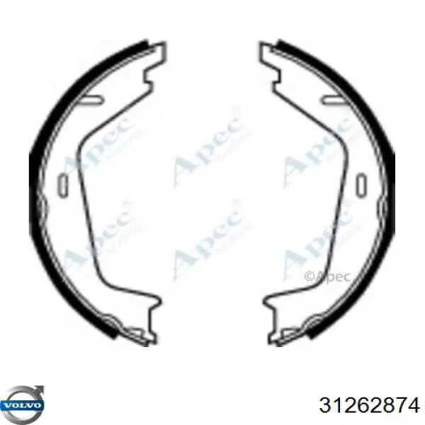 31262874 Volvo Колодки ручника (стояночного тормоза)
