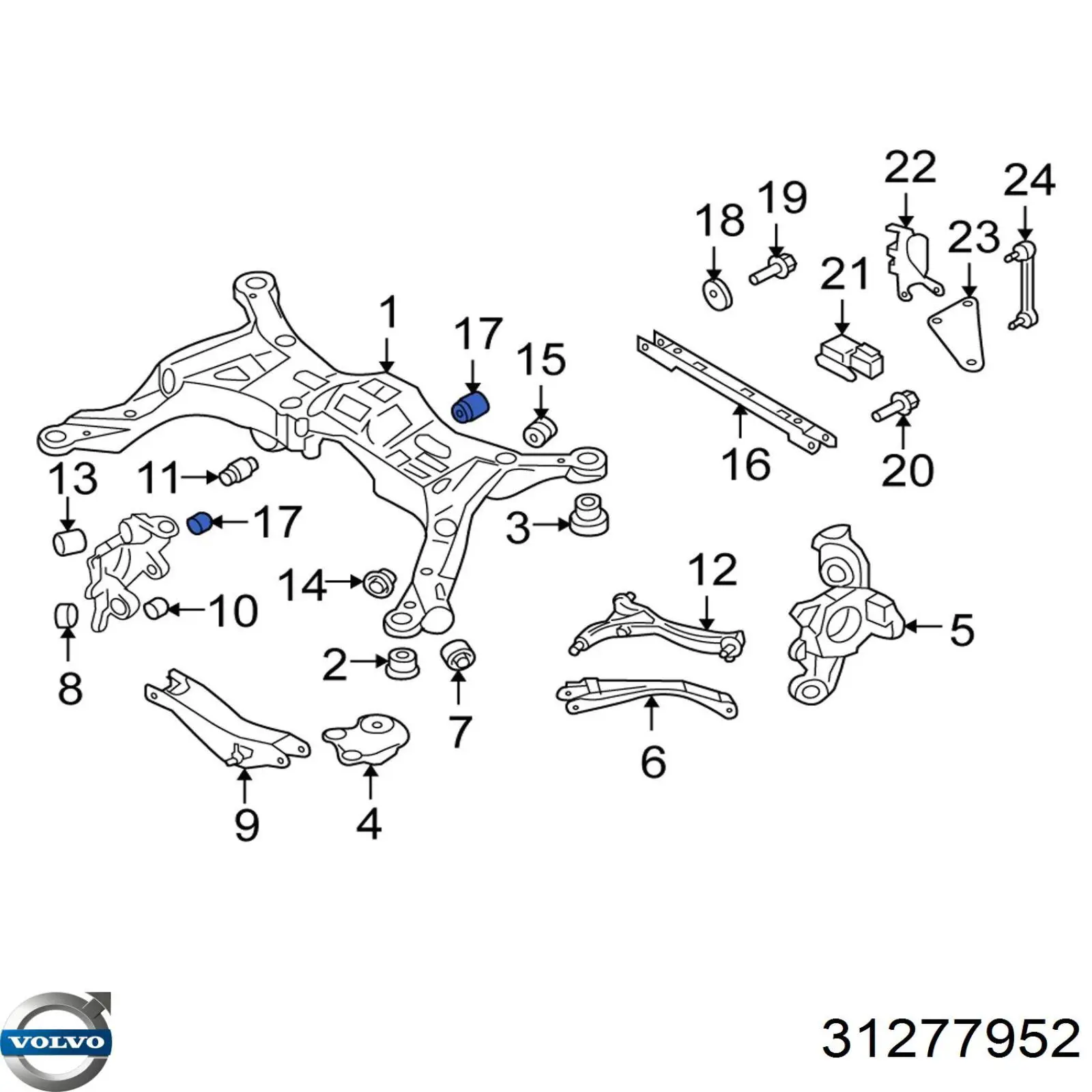 31277952 Volvo сайлентблок задней подвески