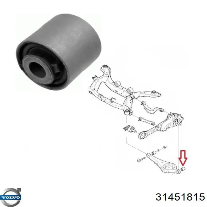 31451815 Volvo Сайлентблок заднего поперечного рычага наружный