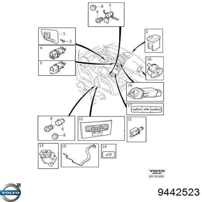 9442523 Volvo запчасть volvo