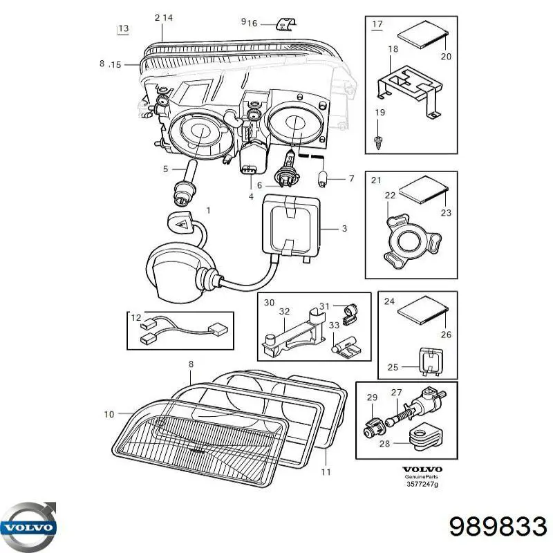 989833 Volvo Лампочка ксеноновая
