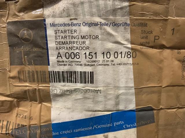 A0061513701 Mercedes стартер