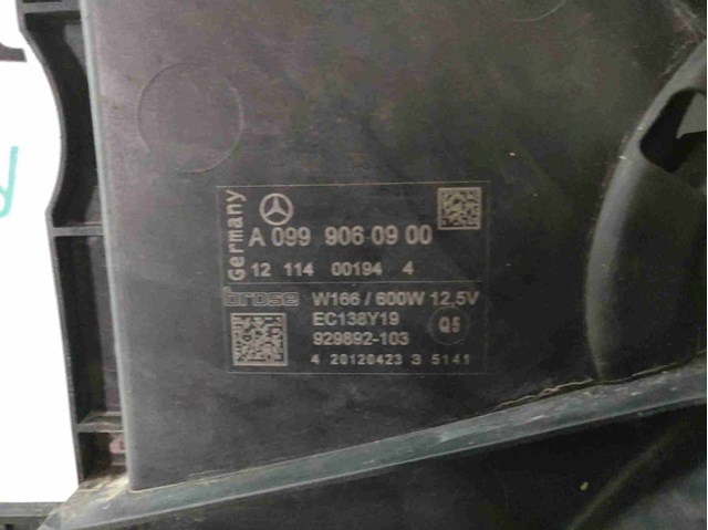0999062500 Mercedes вентилятор с диффузором w166 ml
