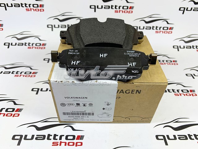 8W0698451S VAG колодки тормозные задние дисковые