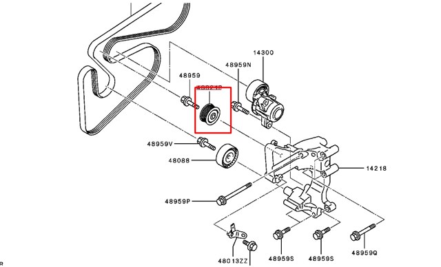 1341A042 Mitsubishi ролик приводного ремня паразитный