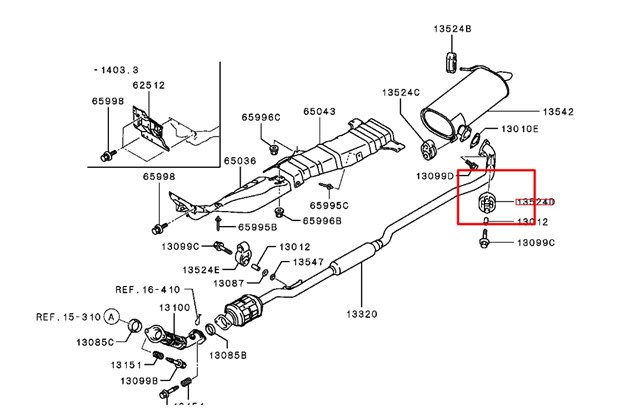 Подушка крепления глушителя на Mitsubishi Pajero PININ внедорожник ...