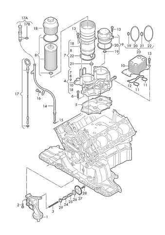 057115373B VAG Корпус масляного фильтра