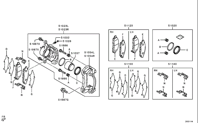 Скоба тормозного суппорта переднего для Mitsubishi L200 KA_T, KB_T ...