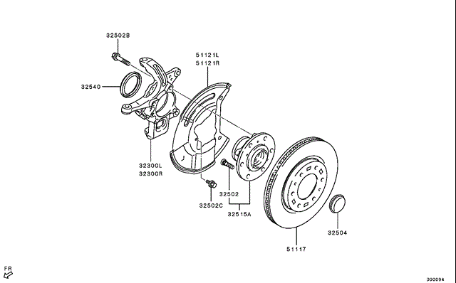 4615A223 Mitsubishi Диск тормозной передний