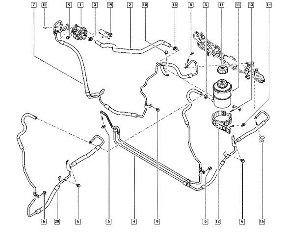 497206411R Renault (RVI) Шланг ГУР высокого давления от насоса до рейки ...