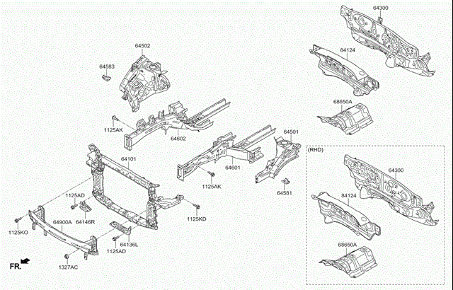 64101C5000 Hyundai/Kia кронштейн для радиатора