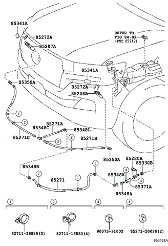 8520860110 Toyota держатель форсунки омывателя фары (подъемный цилиндр)