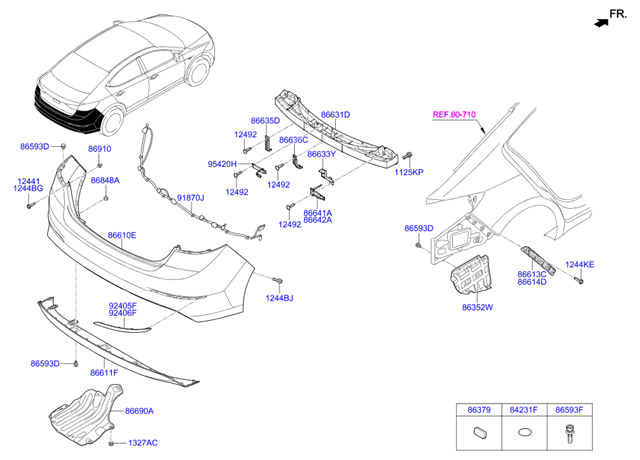 86611F2000 Hyundai/Kia бампер задний