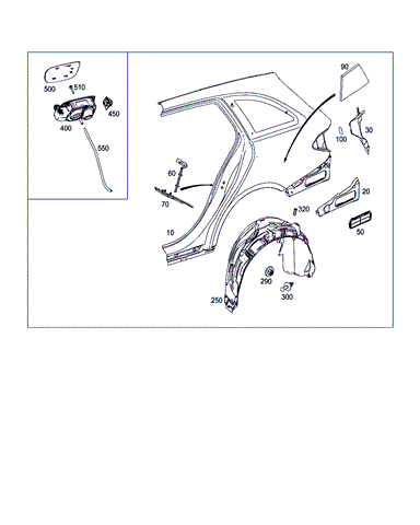 A2056900730 Mercedes подкрылок крыла заднего левый