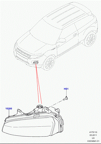 LR026089 Britpart фара противотуманная правая