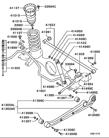 MR418018 Chrysler отбойник пружины задней