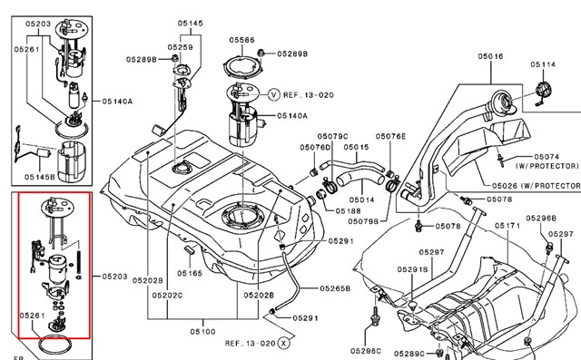 1770A251 Mitsubishi фильтр топливный