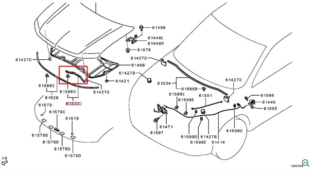 5902A052 Mitsubishi резинка капота малая 5902a052.