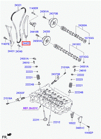 244202J000 Hyundai/Kia напрямна ланцюга приводу