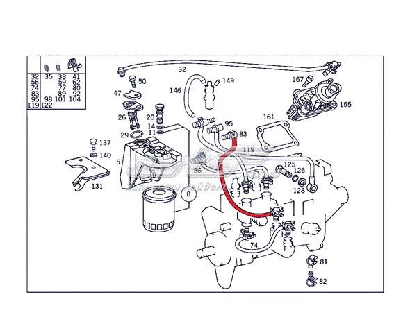 A6060700432 Mercedes трубка топливная, от фильтра к насосу