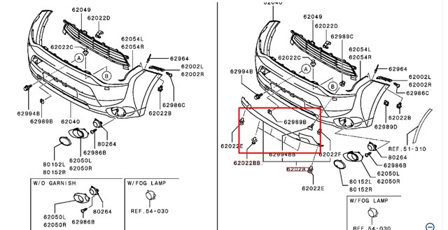 6405A197 Mitsubishi юбка переднего бампера