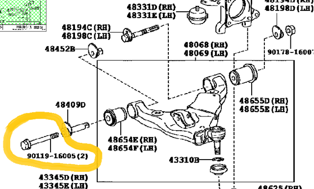9011916005 Toyota болт крепления переднего рычага, нижнего