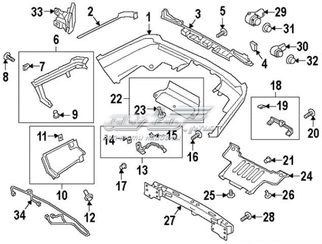 LR057291 Land Rover задний бампер