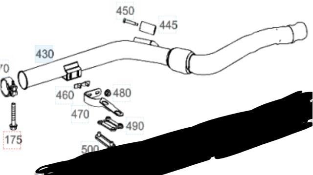 Кронштейн/хомут глушителя, передний на Mercedes S (W221)