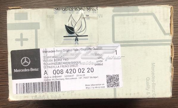 0084200220 Mercedes колодки передние