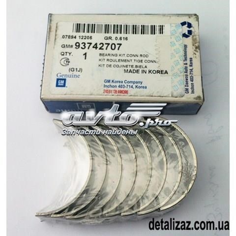 93742707 General Motors вкладыши коленвала шатунные, комплект, стандарт