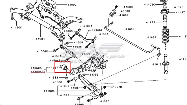 4120A166 Mitsubishi сайлентблок заднего продольного рычага передний