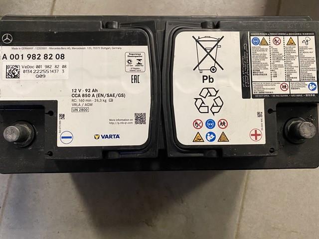 Аккумулятор автомобильный Mercedes 0019828208