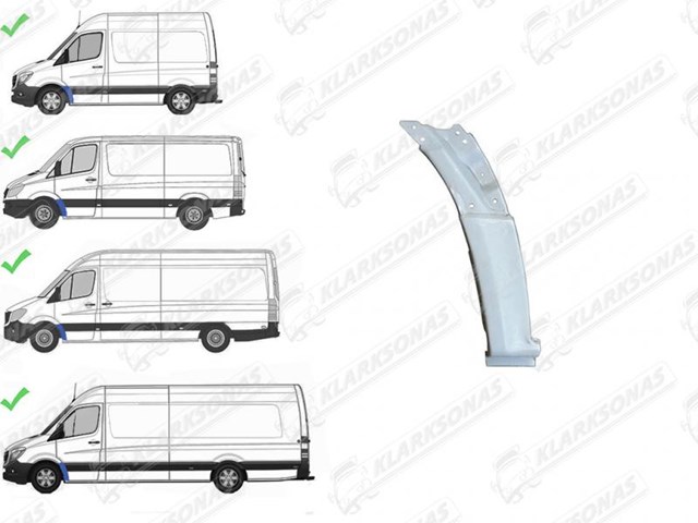 9066302007 Mercedes ремонтная часть крыла переднего левого