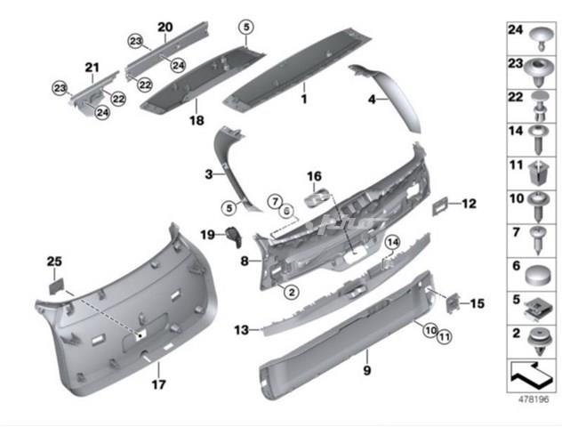 51497327824 BMW облицовка багажной двери