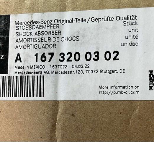 A1673200302 Mercedes амортизатор