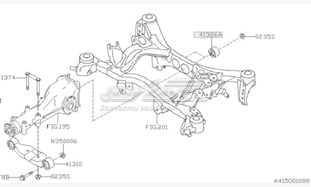 41322AG000 Subaru сайлентблок задней балки