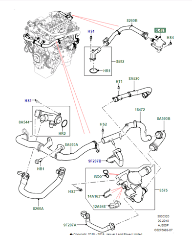 LR093489 Land Rover перегородка расшерительный бач>к