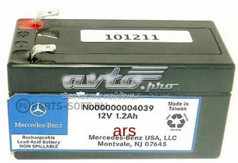 N000000004039 Mercedes батарея акумуляторна (Вспомогательная 1,2 Ah)
