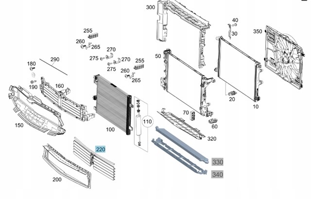 A1775008000 Mercedes жалюзи радиатора нижние