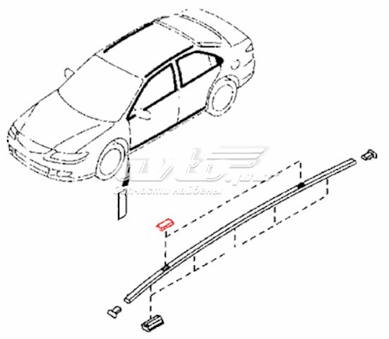 GJ6A505A1 Mazda заглушка рельсы/рейлинга багажника крыши, передняя