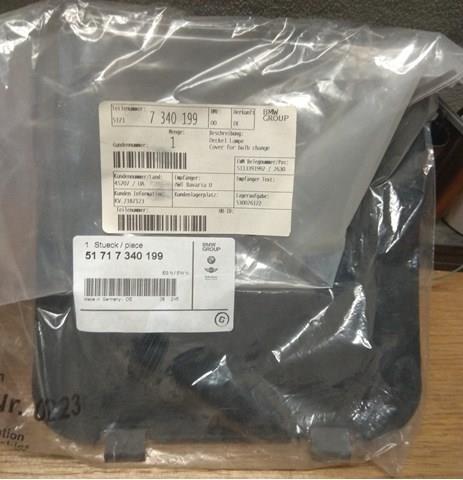 51717340199 BMW заглушка бампера переднего