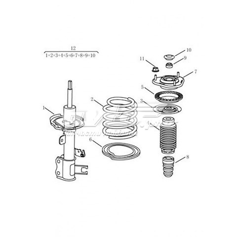 1064001256 China амортизатор передний левый