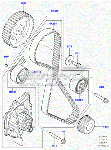 LR032526 Land Rover ремень грм, комплект