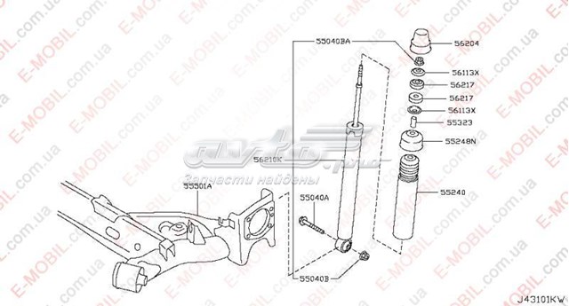 562041HM0A Nissan колпак заднего амортизатора