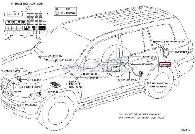 8940860020 Toyota датчик уровня положения кузова задний левый