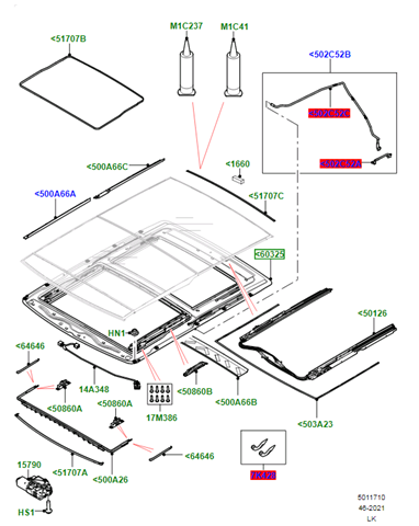 LR038279 Land Rover Рама люка