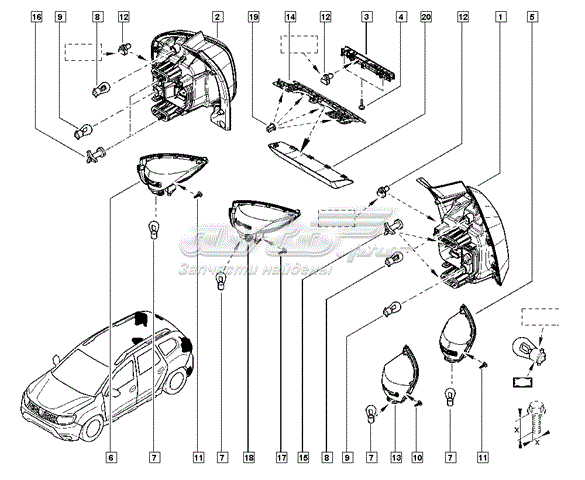 265855178R Renault (RVI) фонарь противотуманный задний левый