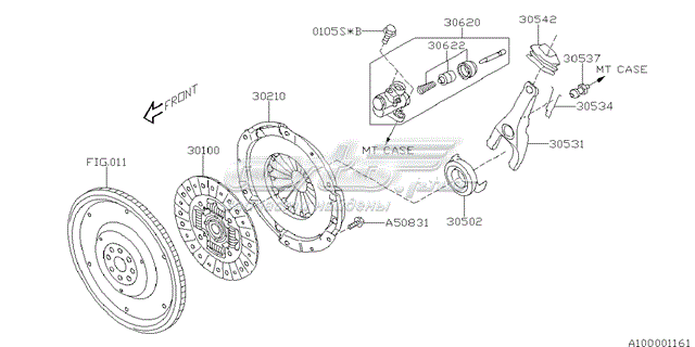 30100AA883 Subaru диск сцепления