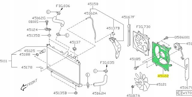 45122SJ000 Subaru диффузор радиатора охлаждения