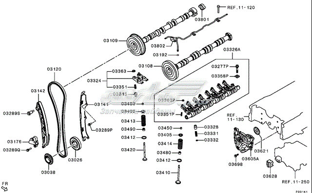 1140A042 Mitsubishi цепь грм правая
